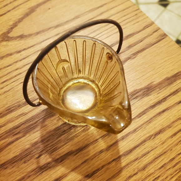 Art | Vintage Miniature Amber Depression Glass Coal Bucket Ashtray W ...